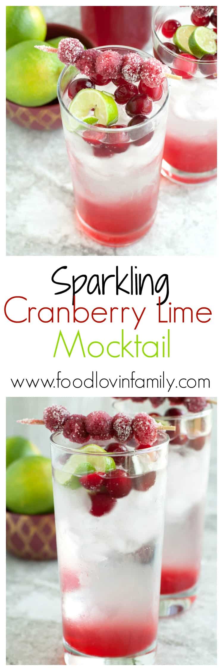 Sparkling Cranberry Lime Mocktail - Food Lovin Family